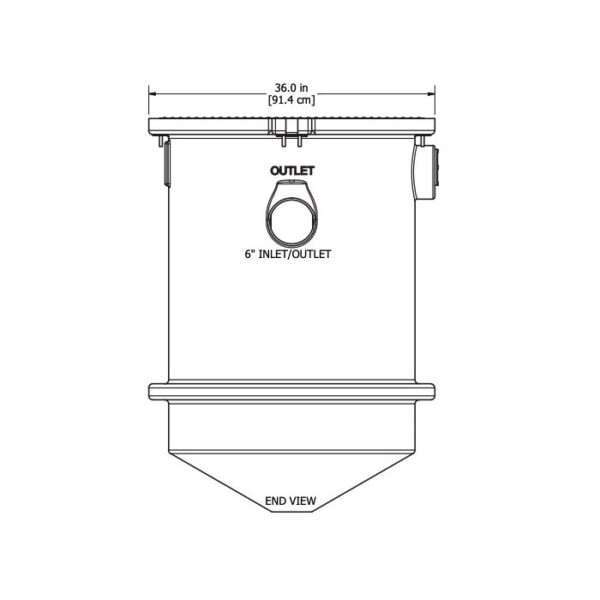 TZ-600-6 Trapzilla Grease Interceptor with 6" Inlet/Outlet - Trapzilla